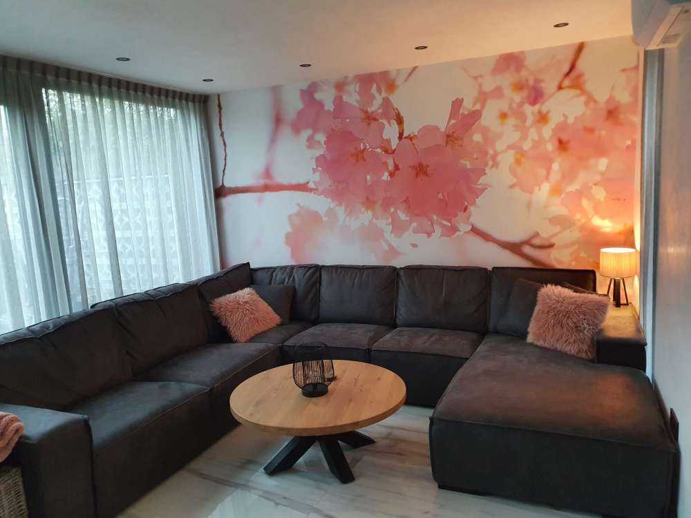 Lichte roze bloesems - Fotobehang