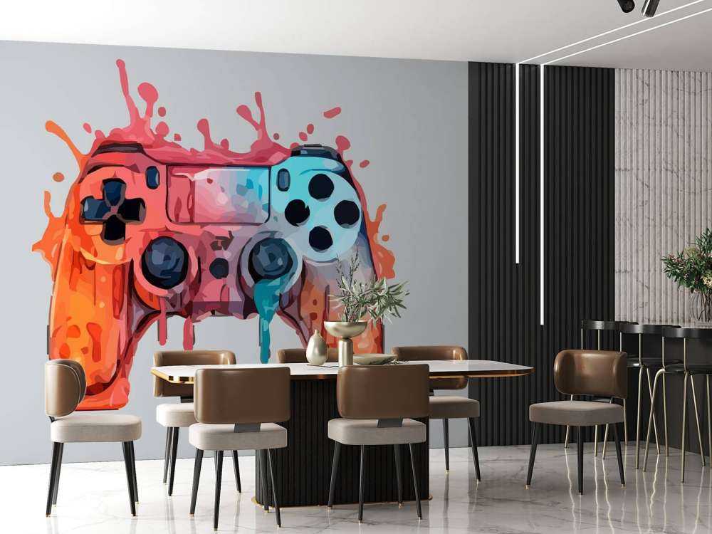 Fotobehang - Watercolor Gamer Splash - Fotobehang