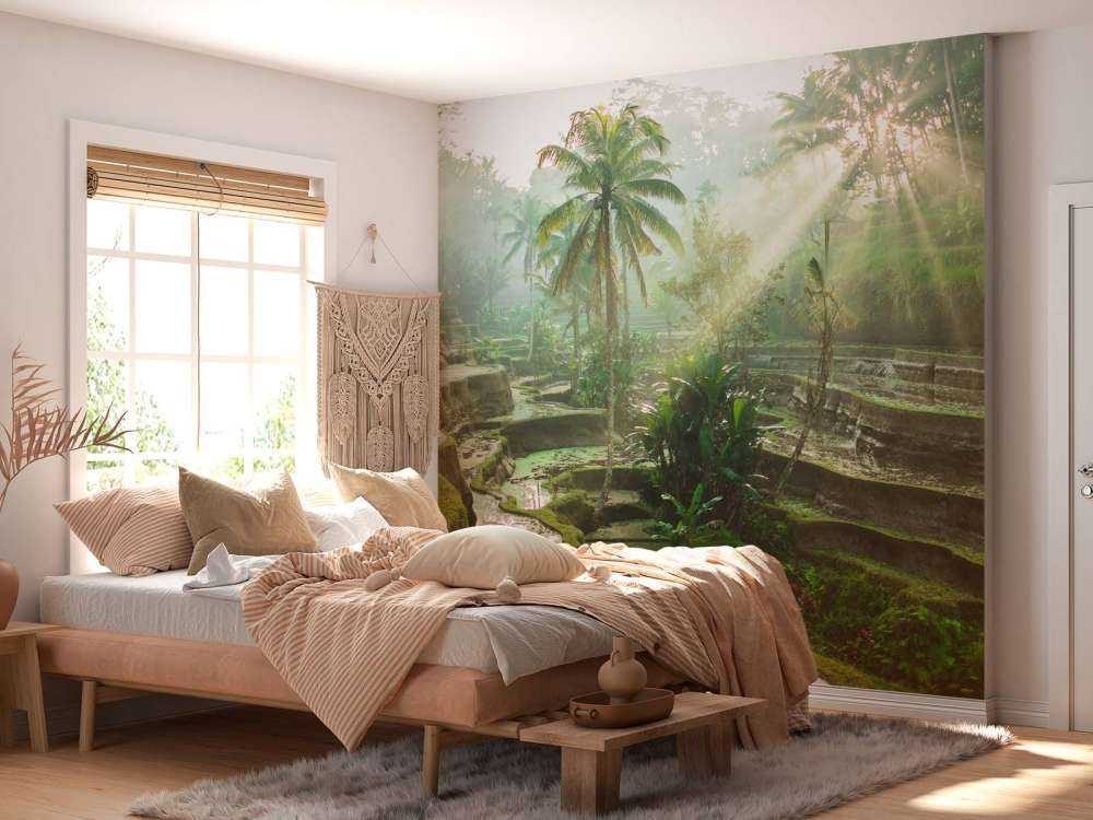 Rijstvelden in de jungle - Fotobehang