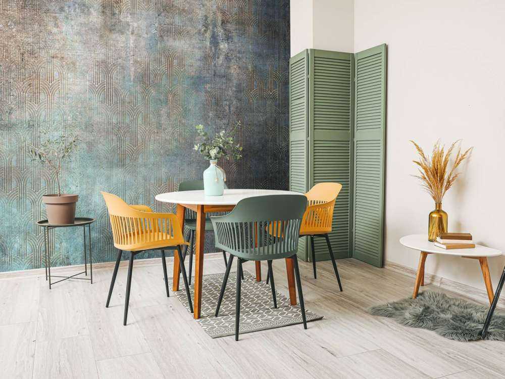 Fotobehang - Verweerde art deco patinagloed - Fotobehang