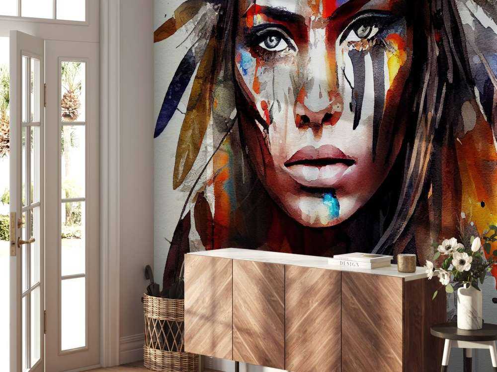 Powerful American Native Woman #7 - Fotobehang