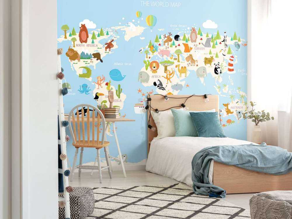 Map van de wereld - Fotobehang