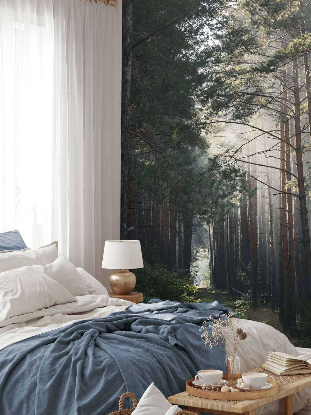 Fotobehang - Herfstgloed in het Woud - Fotobehang