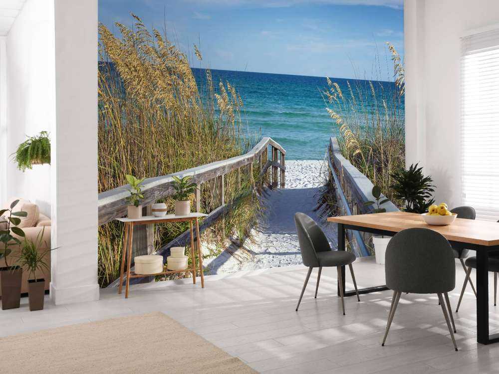 Behang met een pad naar de zee - Fotobehang