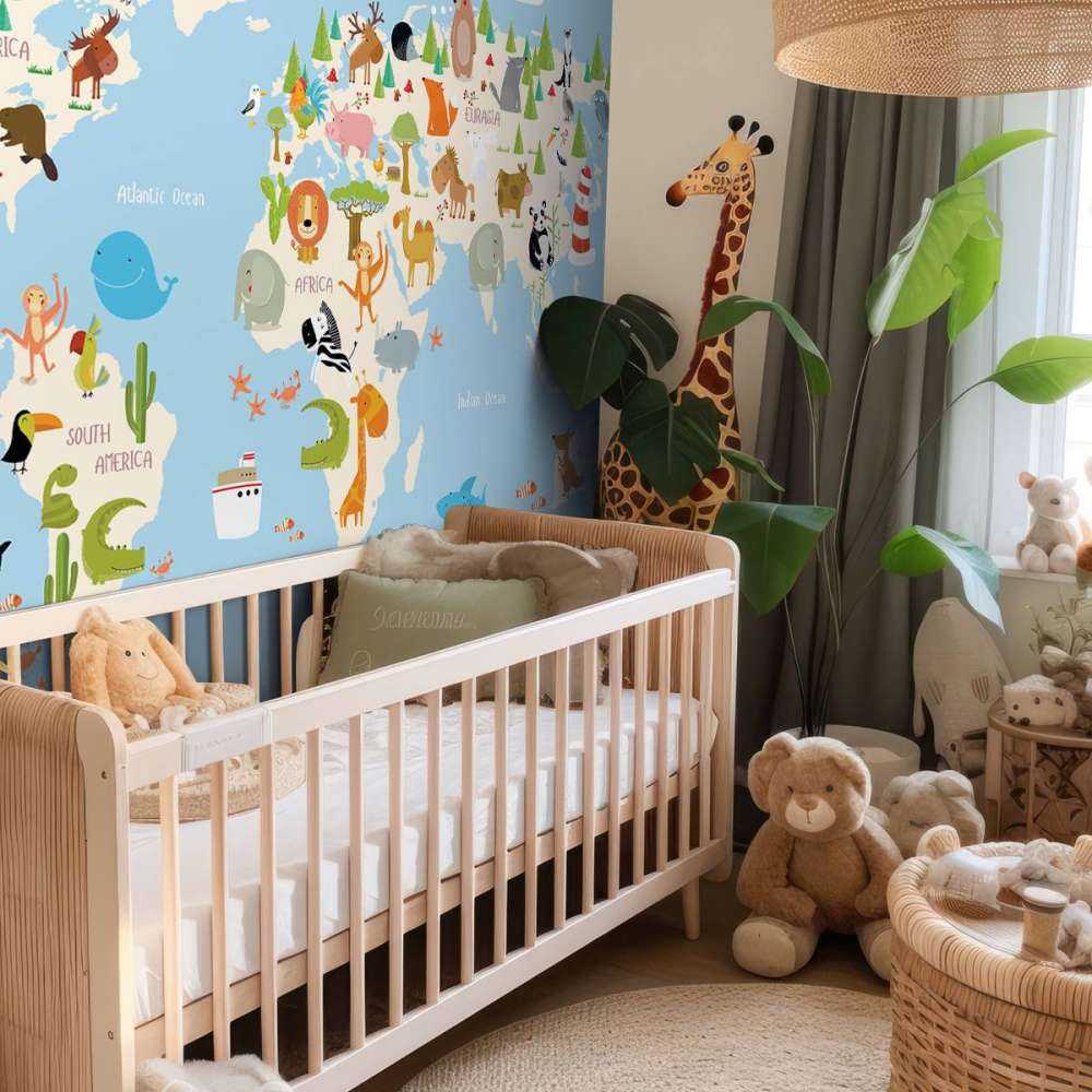 Map van de wereld - Fotobehang