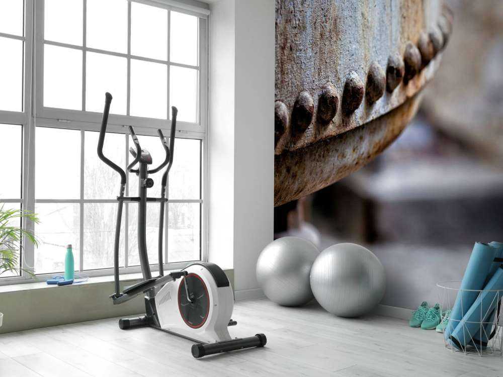 Detail van een verroeste stoomketel - Fotobehang