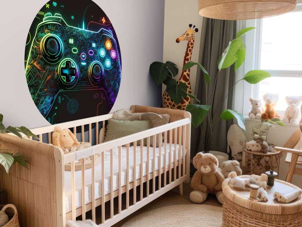 Fotobehang - Cyber Neon Controller - Fotobehang