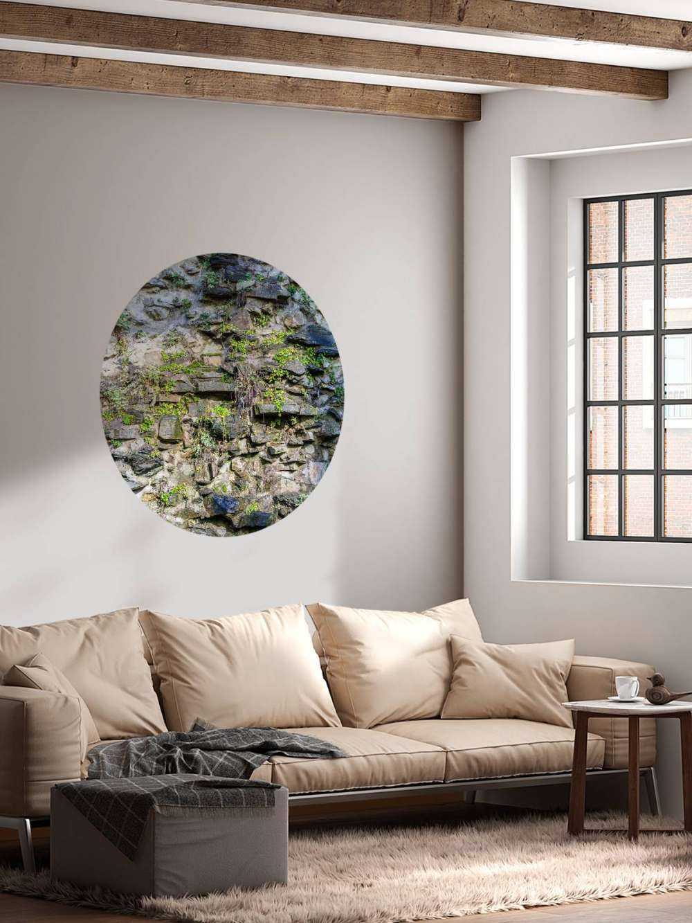 Behang met een begroeide muur - Fotobehang