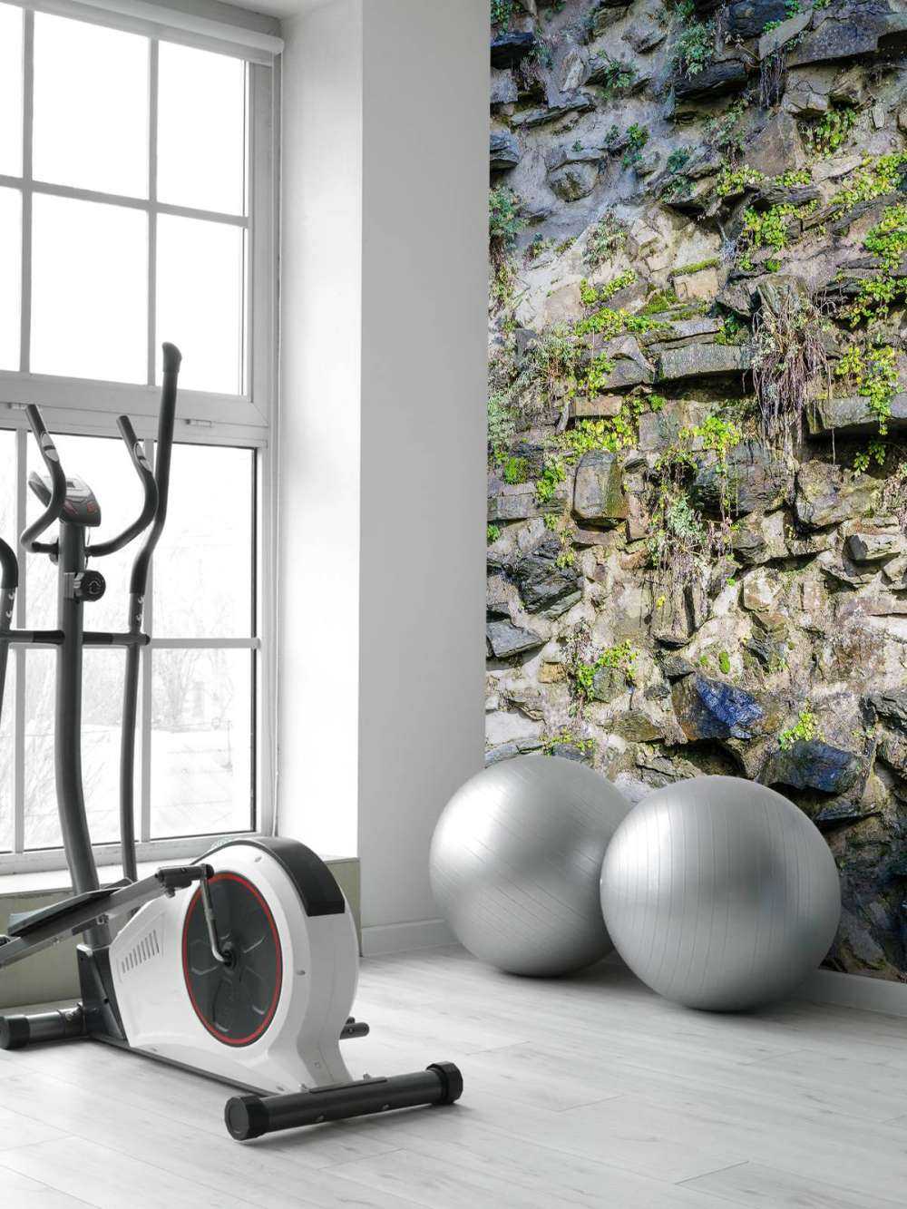 Behang met een begroeide muur - Fotobehang