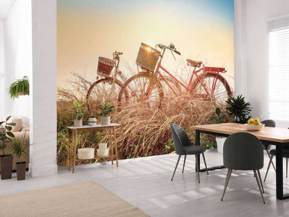 Vintage fietsen - Fotobehang