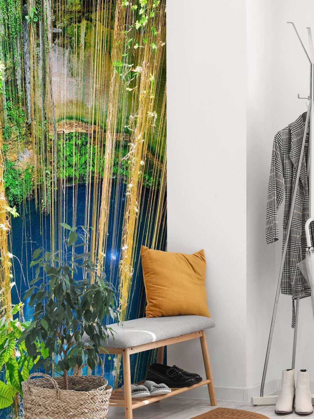 Behang met hangende takken - Fotobehang