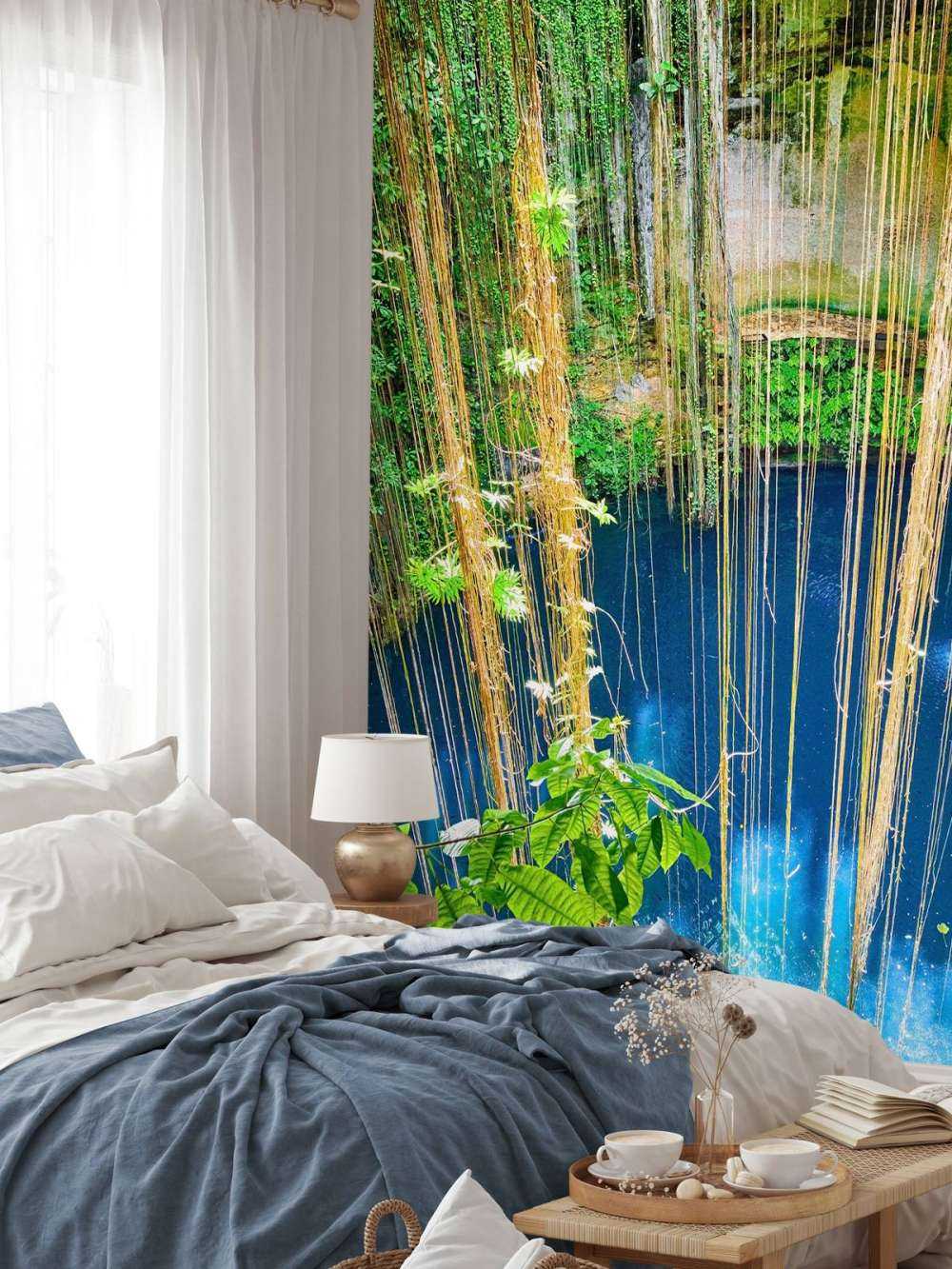 Behang met hangende takken - Fotobehang