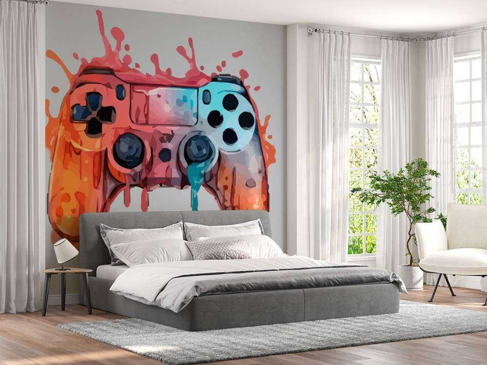 Fotobehang - Watercolor Gamer Splash - Fotobehang