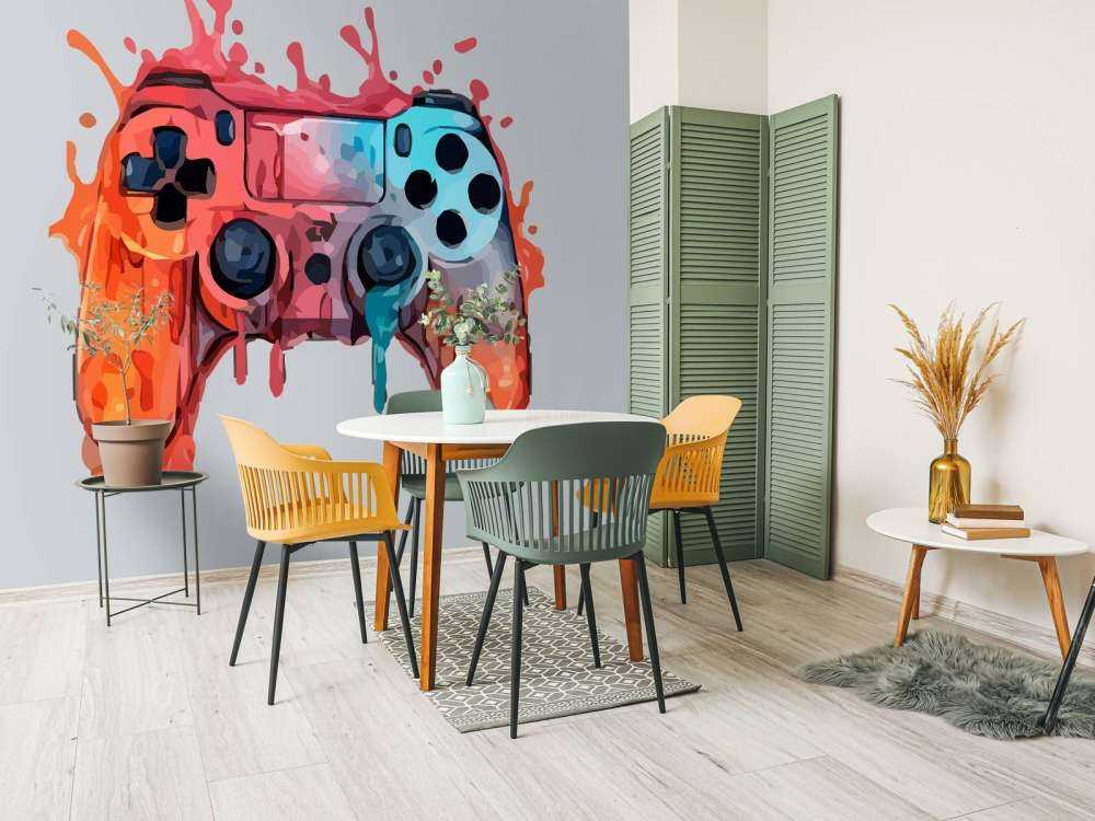 Fotobehang - Watercolor Gamer Splash - Fotobehang