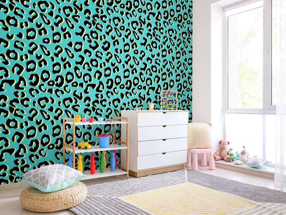 Turquoise panther - Fotobehang