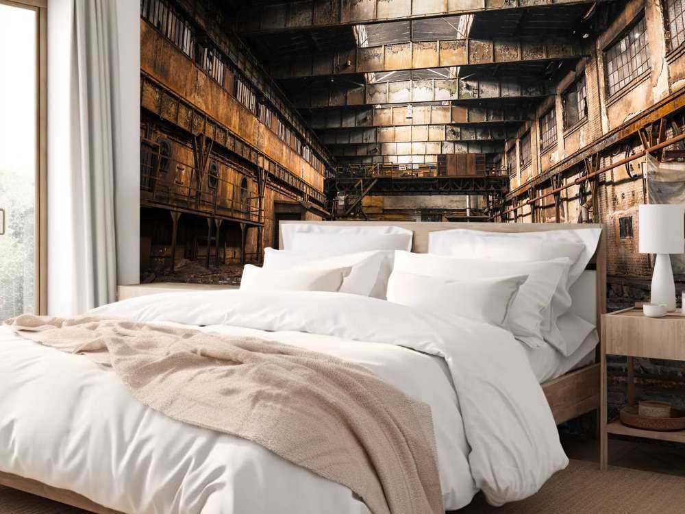 Verlaten industrieel pand fotobehang - Fotobehang.nl