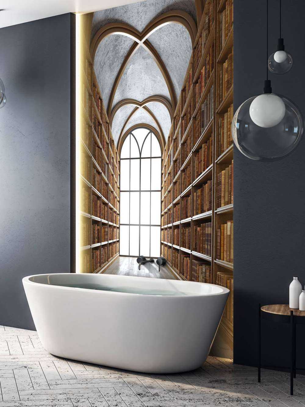 Fotobehang - Middeleeuwse Bibliotheekhal - Fotobehang