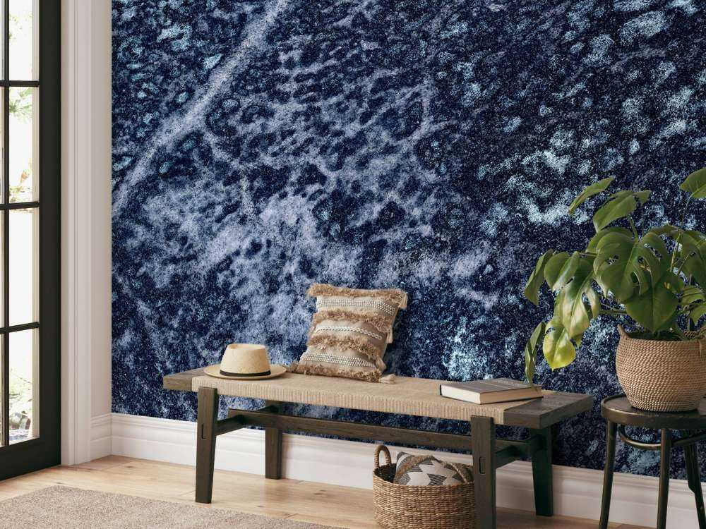 Structuur blauw - Fotobehang