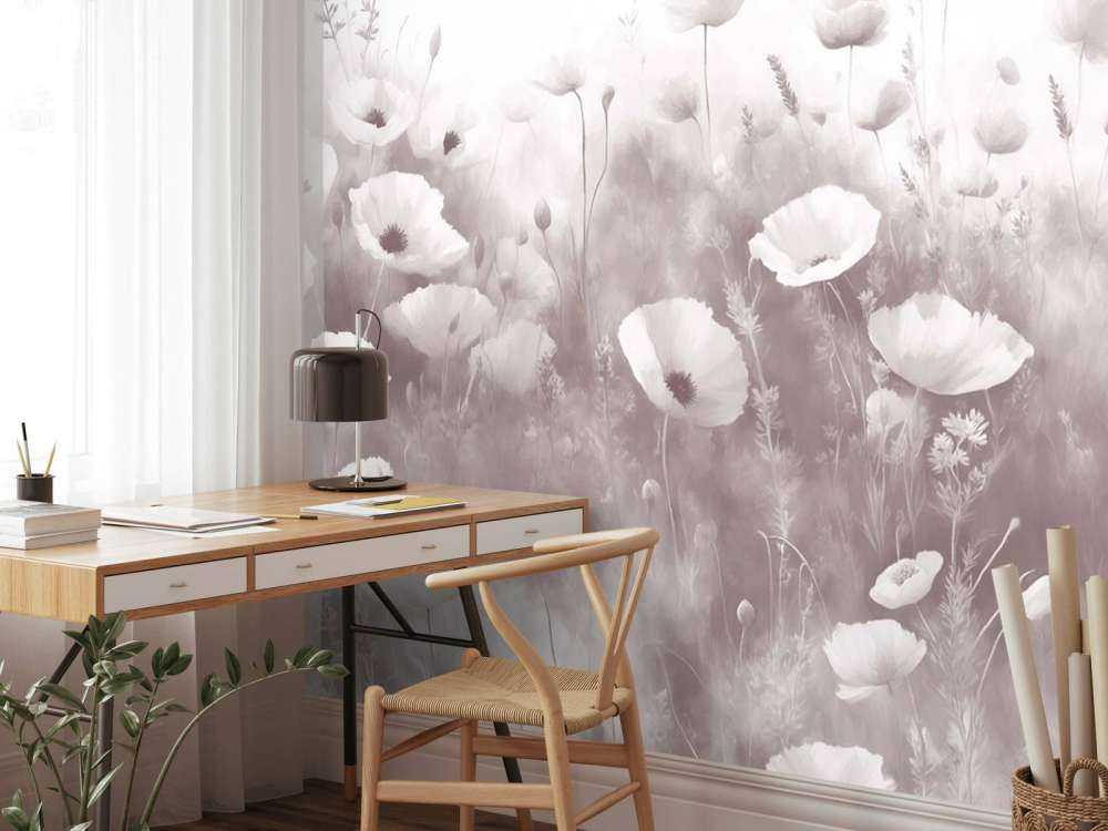 Fotobehang - Wildflower dance - pink - Fotobehang