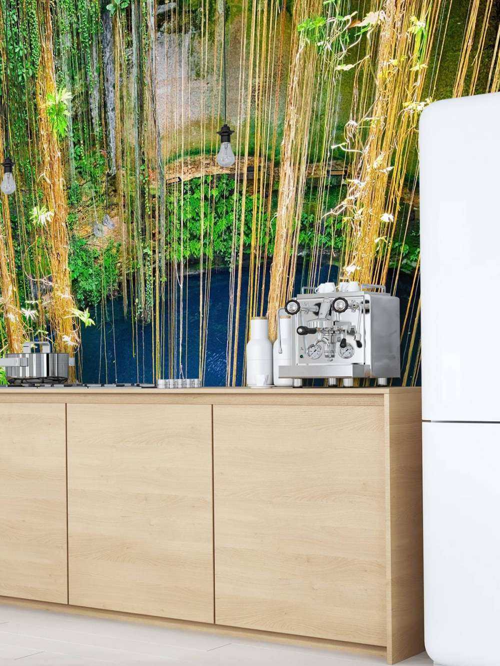 Behang met hangende takken - Fotobehang