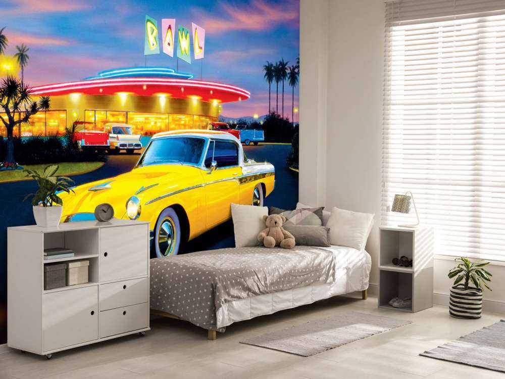 Fotobehang - Yellow Studebaker - Fotobehang