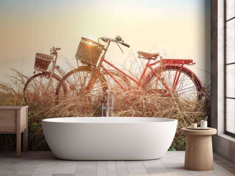 Vintage fietsen - Fotobehang