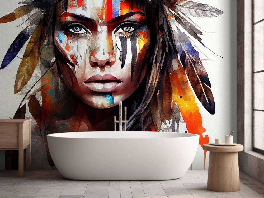 Powerful American Native Woman #7 - Fotobehang