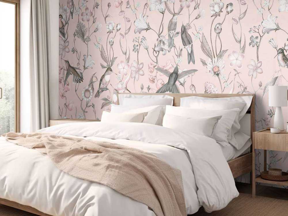 Fotobehang - Ethereal Spring - Midnight Garden Black - Fotobehang