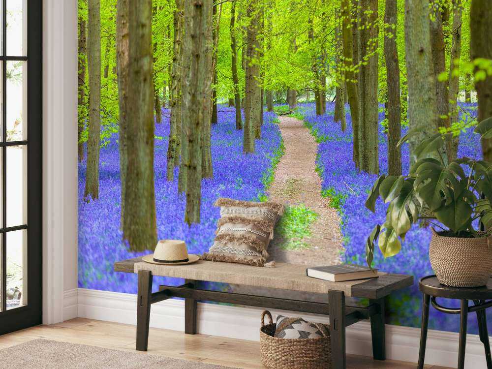 Bluebell path - Fotobehang