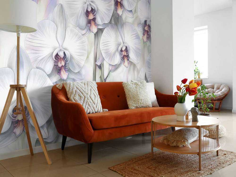Fotobehang - Orchids Paradise Blue - Fotobehang