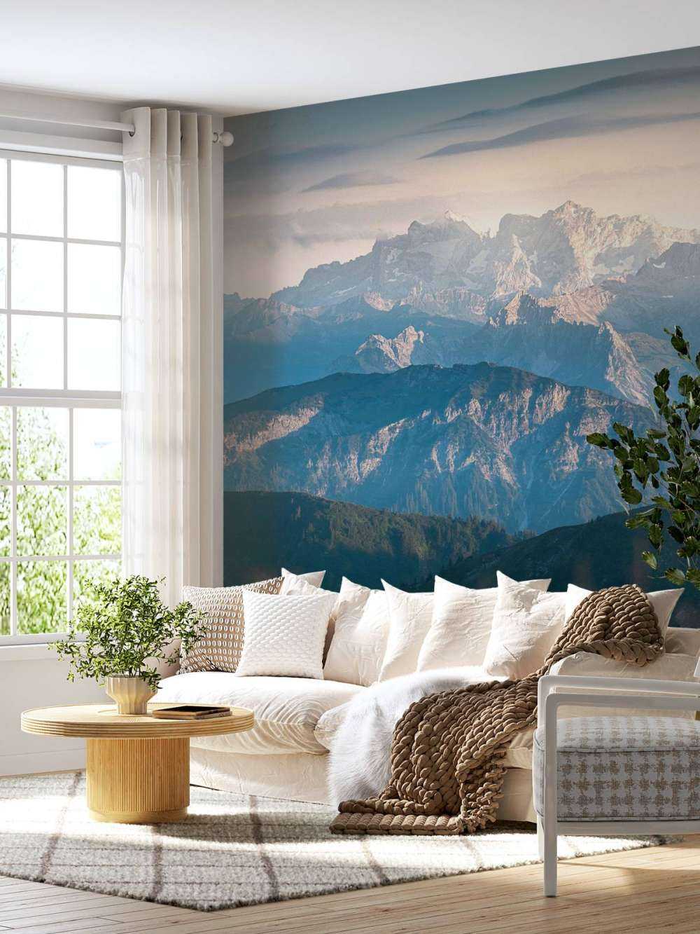 Fotobehang - Blauwe gelaagdheid in bergland - Fotobehang