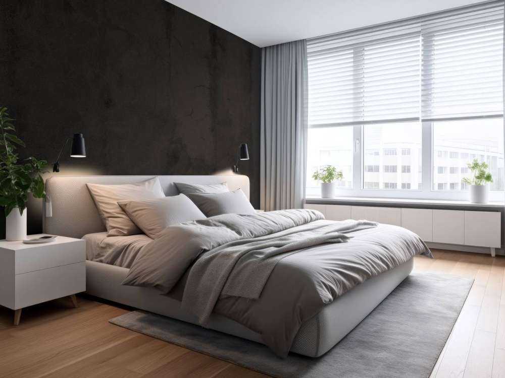 Rozijn zwart beton - Fotobehang