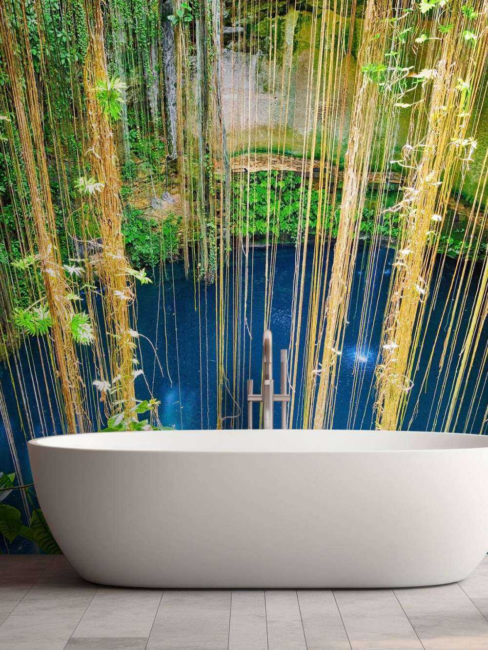 Behang met hangende takken - Fotobehang