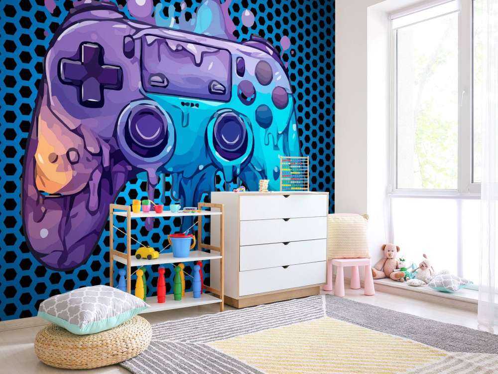 Fotobehang - Melting Gamer Controller - Fotobehang