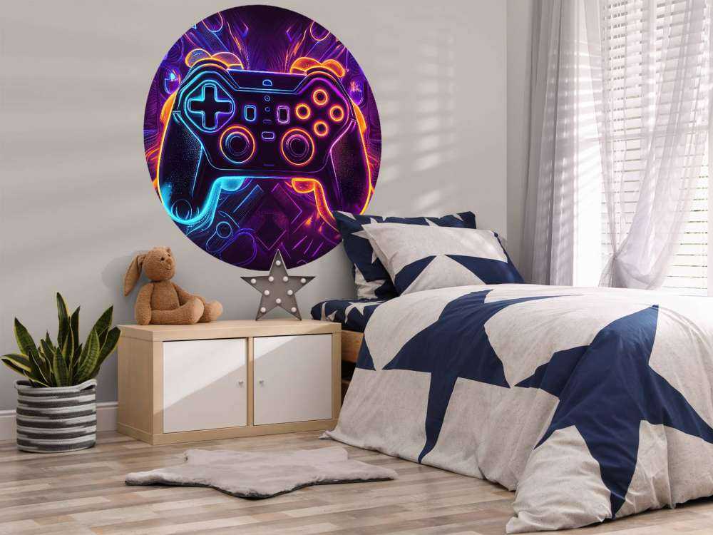 Fotobehang - Neon Cyber Controller - Fotobehang