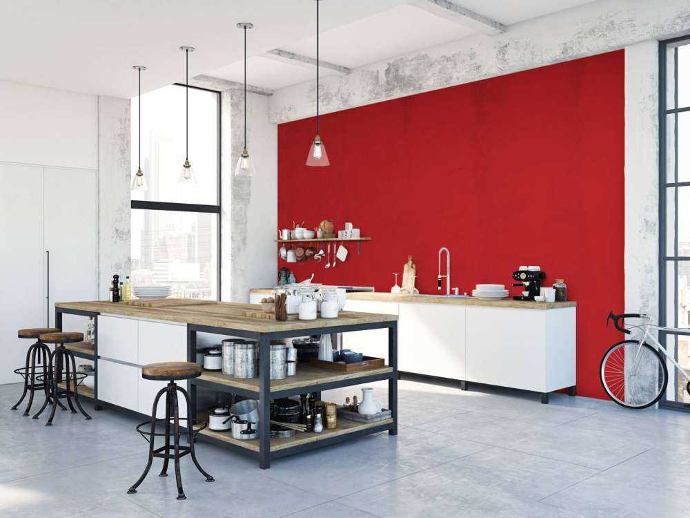 Rood beton - Fotobehang