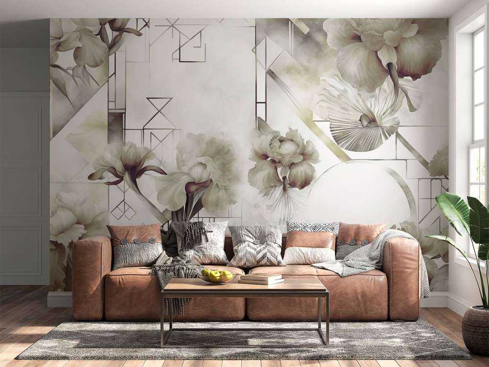 Fotobehang - Watercolor Geometry Sand - Fotobehang