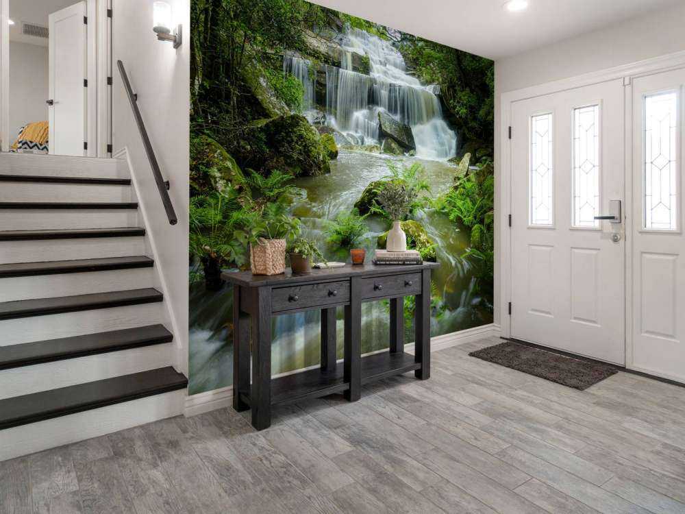 Vloeiende waterval - Fotobehang