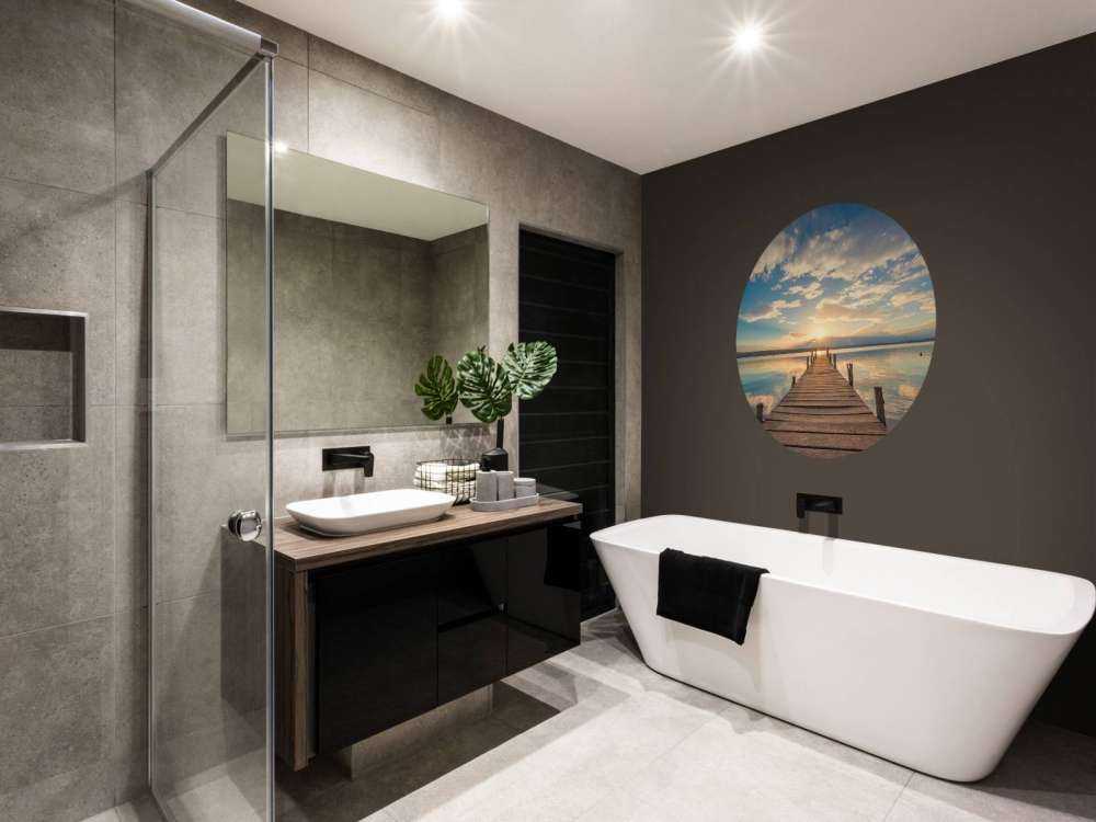 Steiger aan het meer - Fotobehang