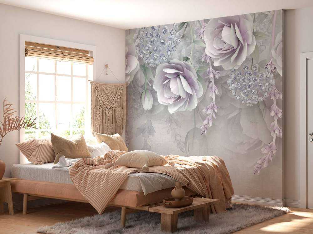 Muur vol bloemen - Fotobehang