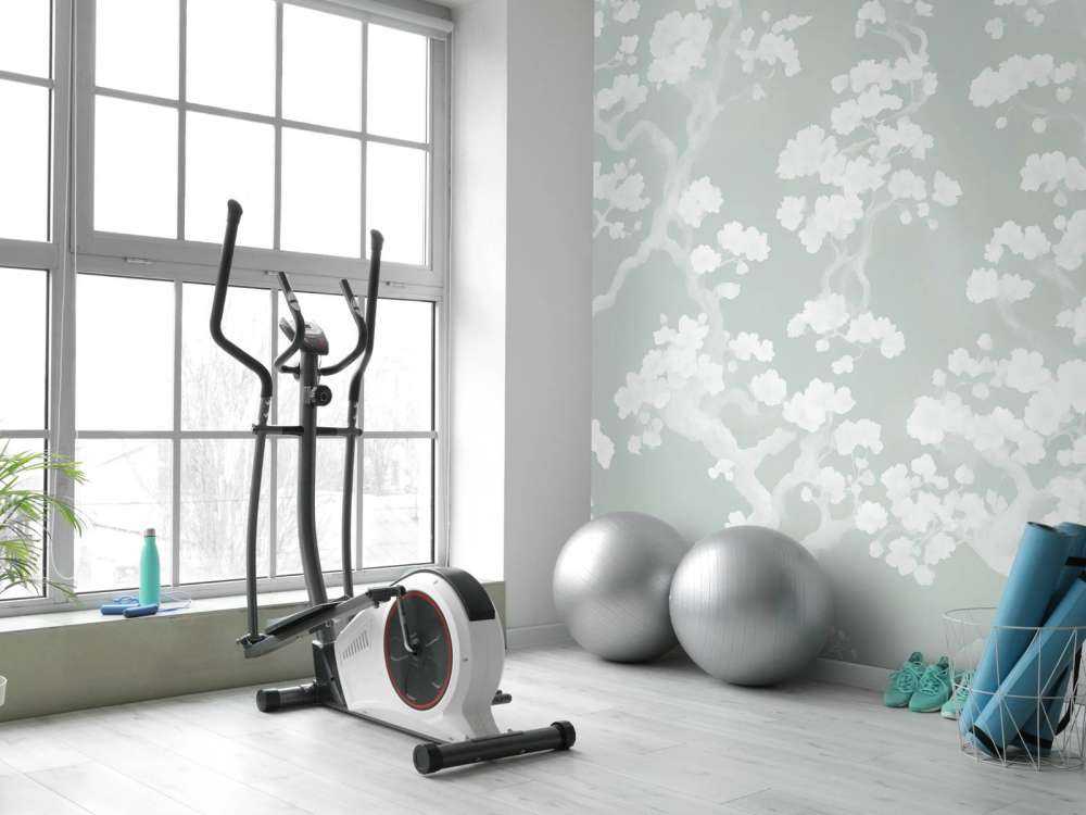 Fotobehang - Wonderful blooming forest - mint green - Fotobehang