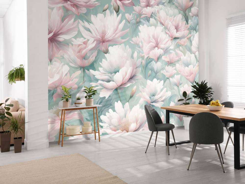 Fotobehang - Balmy morning Mint Green - Fotobehang