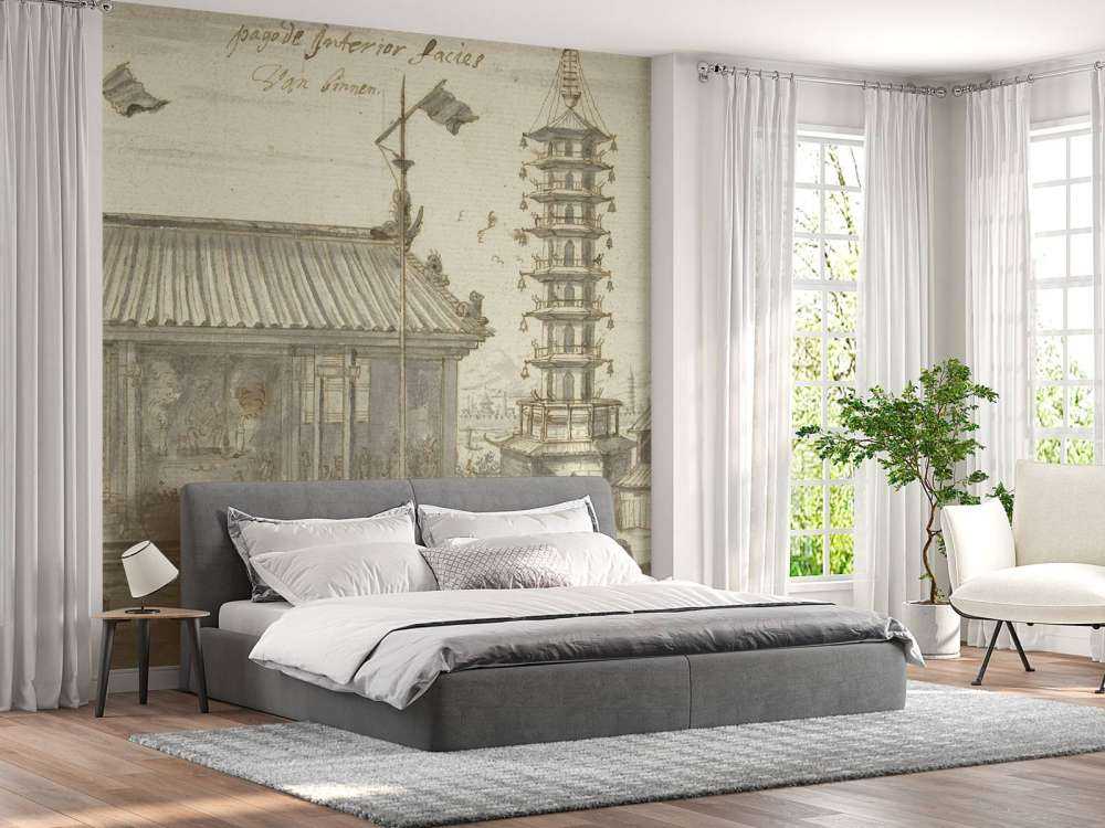 Schilderij in Aziatisch style - Fotobehang