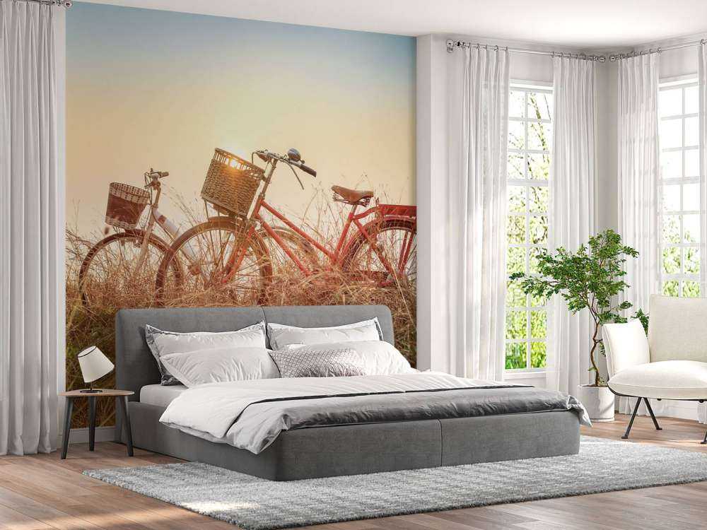 Vintage fietsen - Fotobehang