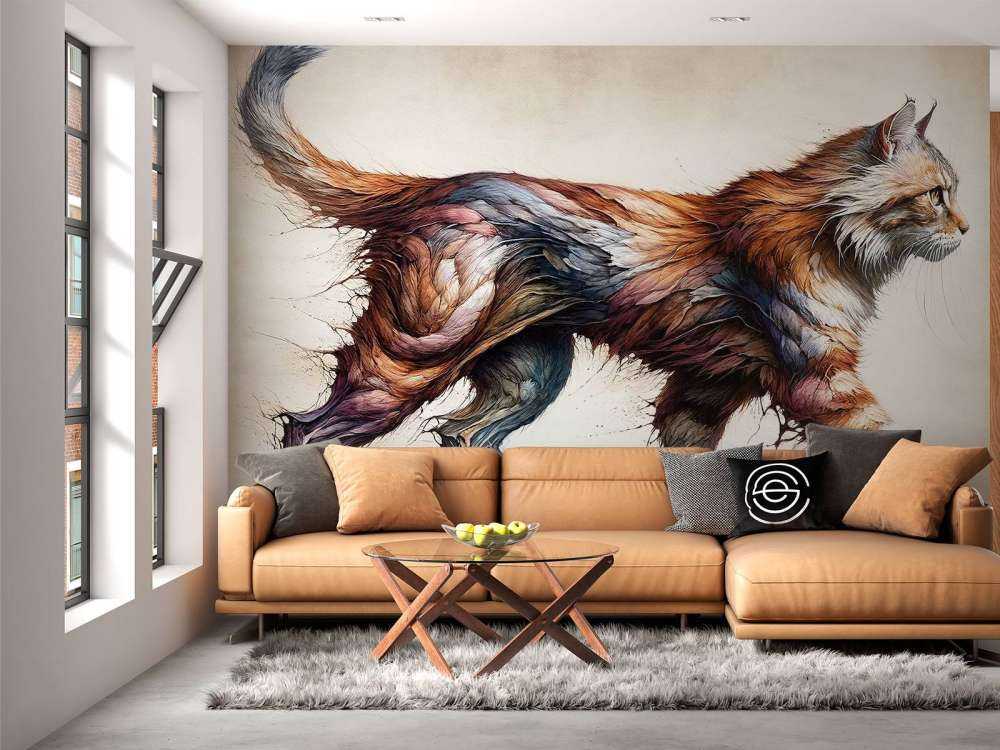 Fotobehang - Powerful Cat - Fotobehang