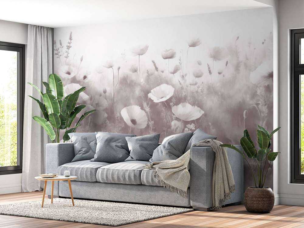 Fotobehang - Wildflower dance - pink - Fotobehang