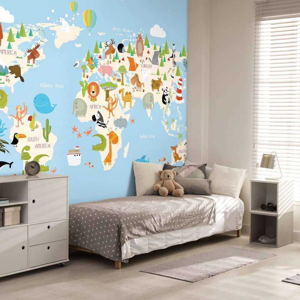 Map van de wereld - Fotobehang