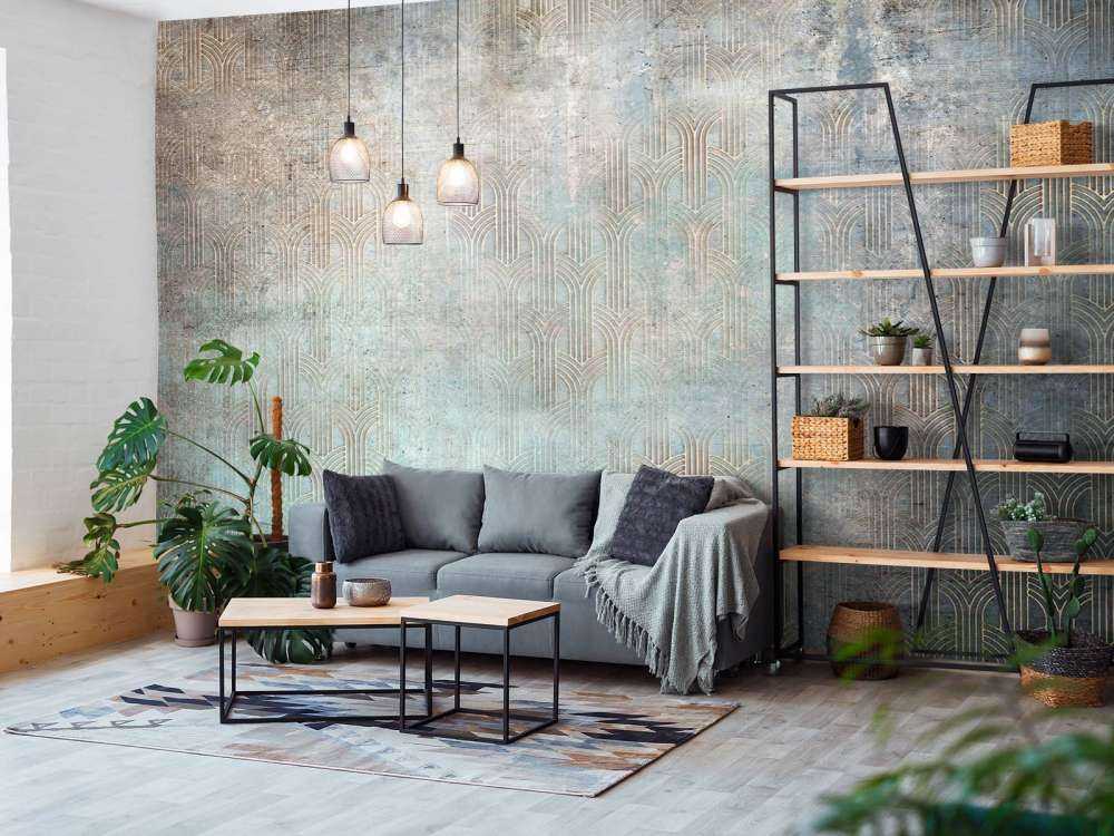 Fotobehang - Verweerde art deco patinagloed - Fotobehang