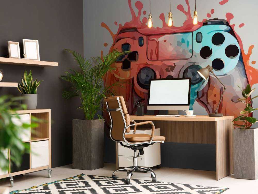 Fotobehang - Watercolor Gamer Splash - Fotobehang