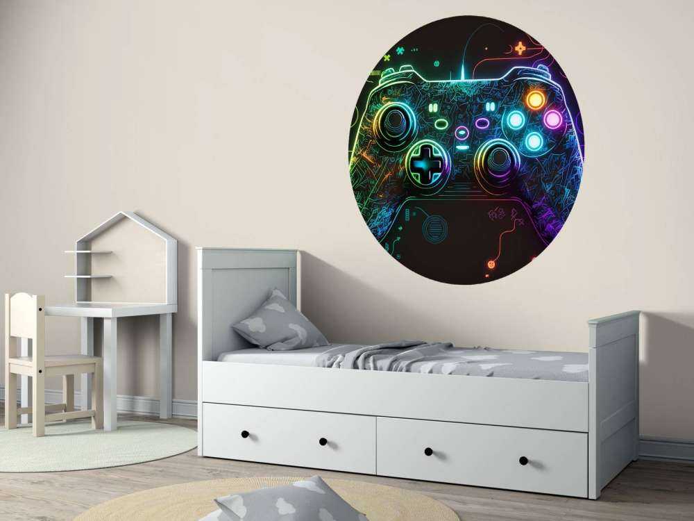 Fotobehang - Cyber Neon Controller - Fotobehang